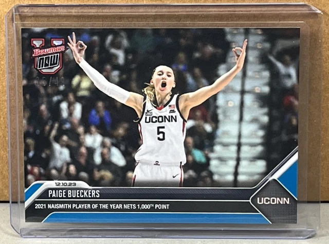 2023 BOWMAN U NOW 17 PAIGE BUECKERS UCONN 1,000th point Blue Parallel ...