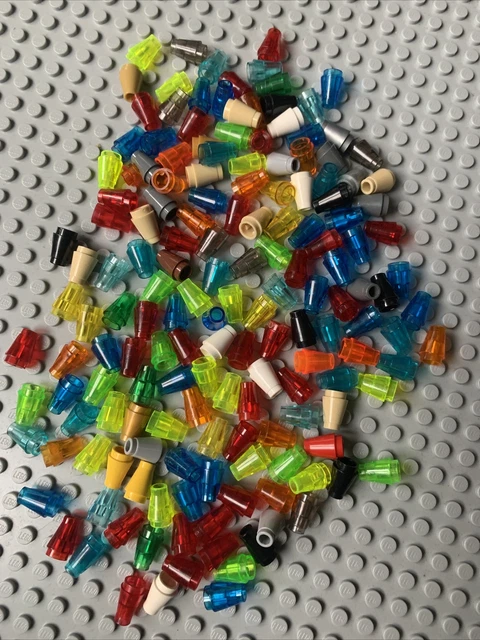 LEGO 4589 BRICK 1x1 Cone Round Loads Of Colours Transparent Around 150 ...