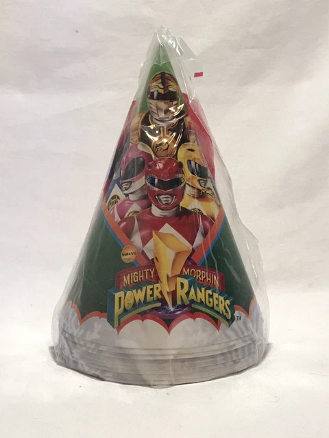 CLASSIC VINTAGE MIGHTY Morphin Power Rangers Party Hats- New Package of ...