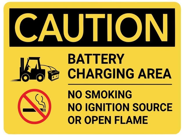 BATTERY CHARGING AREA Safety Sign Sticker Decal $1.90 - PicClick