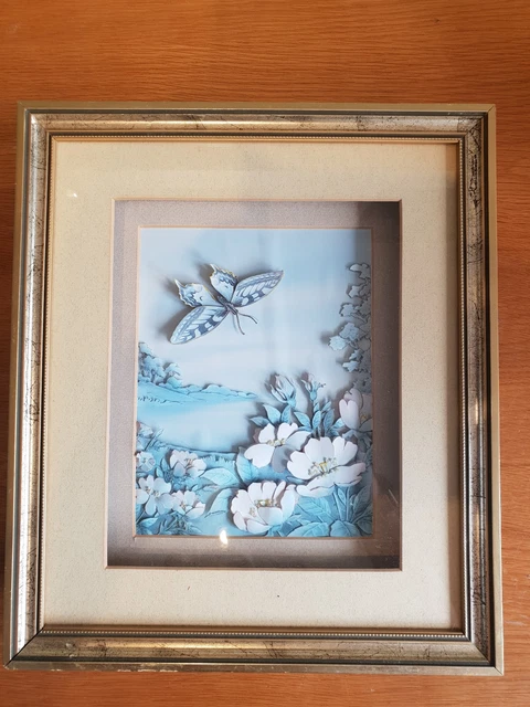 ROB POHL 3D Decoupage Picture of a Butterfly signed £5.60 - PicClick UK
