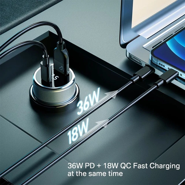 C PD QC3.0 Dual USB Fast Charger Power Adapter Car Charger Socket Phone ...