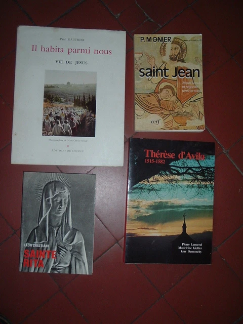 LOT DE 4 livres biblique ste rita, st jean,ste thérése d'avila , vie de ...