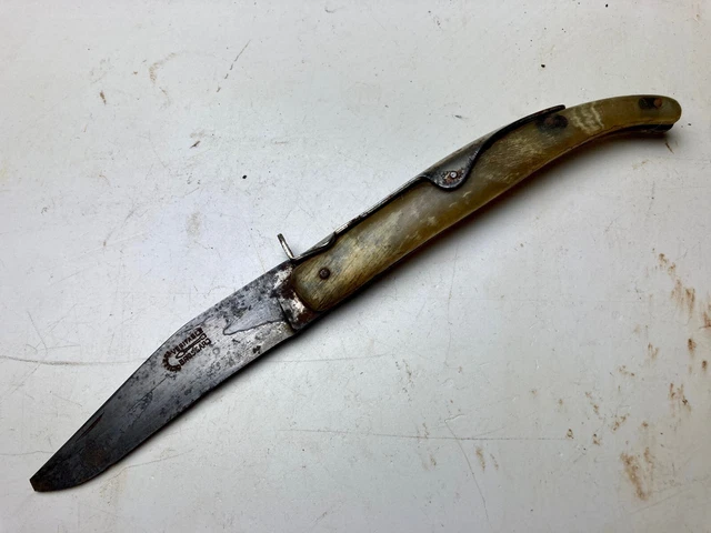 ANCIEN COUTEAU PALME Veritable Brossard Corne Vintage Knife EUR 10,00 ...