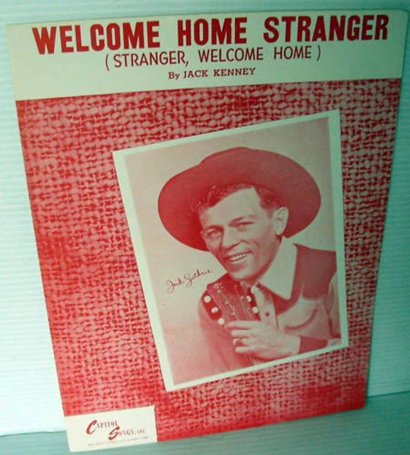 JACK GUTHRIE SHEET Music Welcome Home Stranger MINT COUNTRY WESTERN Vocal £13.07 - PicClick UK