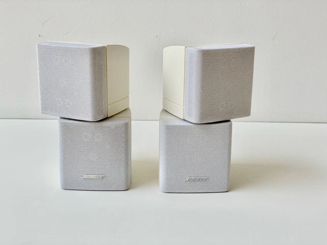 BOSE ACOUSTIMASS DUAL Cube Array Speaker Pair White Great Condition* £ ...