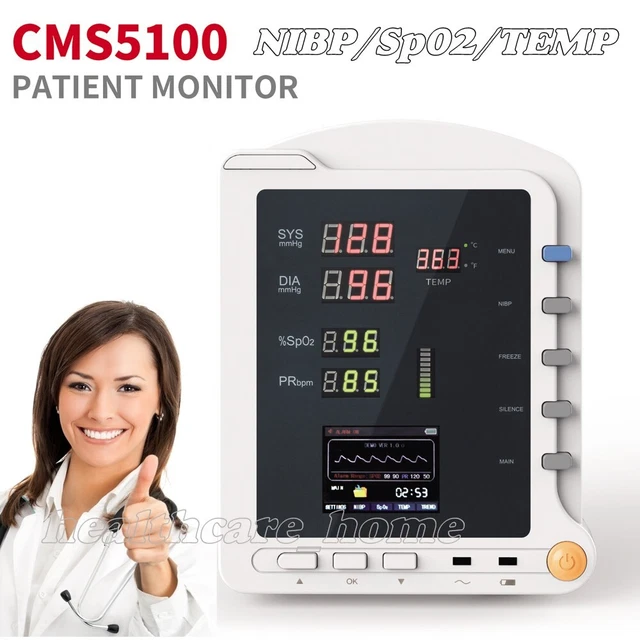 CMS5100 VITAL SIGNS Monitor CCU ICU Patient Monitor,NIBP/ SPO2/TEMP ...