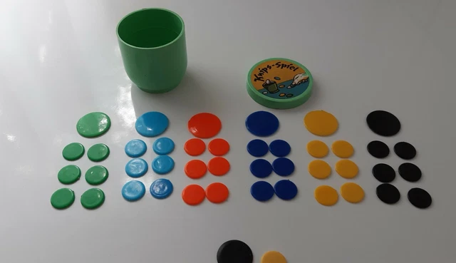 KNIPS-SPIEL, DDR, 50ER Jahre, grüne Bakelitdose, für 6 Spieler EUR 15 ...