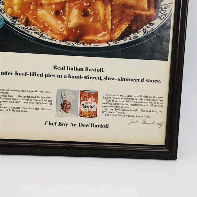 CHEF BOY AR DEE Ravioli pubblicità vintage incorniciata anni 60 Life ...