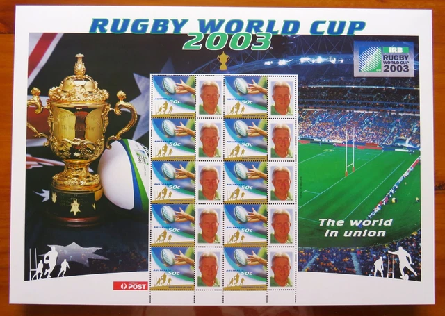 AUSTRALIA POST STAMP Sheet: RUGBY 2003 WORLD CUP ........ (MNH Stamps ...