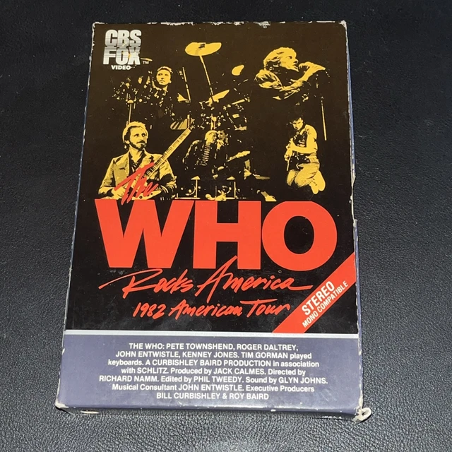 THE WHO ROCKS America 1982 American Tour VHS CBS/FOX Drawer Box 1st ...