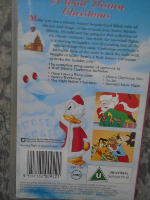 VHS VIDEO: WALT Disney Christmas: U rating: £4.99 - PicClick UK