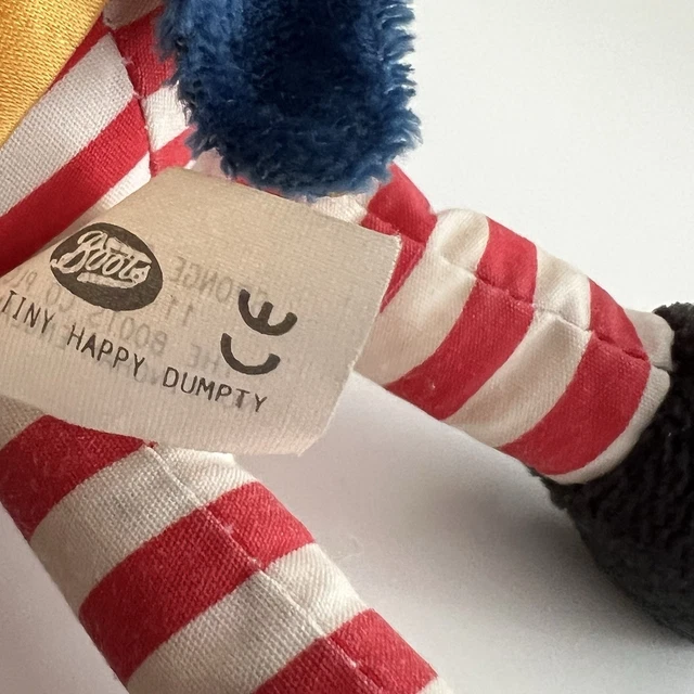 VINTAGE BOOTS HUMPTY Dumpty Chime Rattle Soft Plush Pram Toy Comforter ...