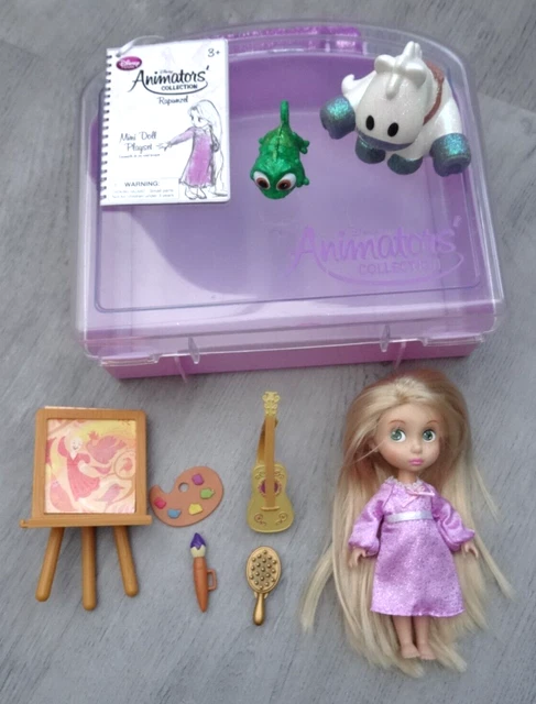 DISNEY STORE ANIMATOR Toddler Miniature Doll Rapunzel Tangled + Carry ...