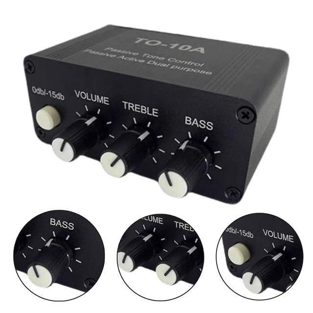 MINI AUDIO ATTENUATOR 3.5mm/RCA Volume Controller Stereo Preamp w/Tone ...