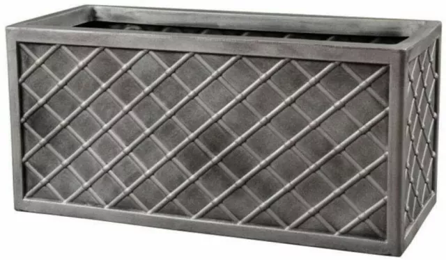 LEAD EFFECT TROUGH Plant Pot Long Plastic Planter Outdoor Garden Herb ...