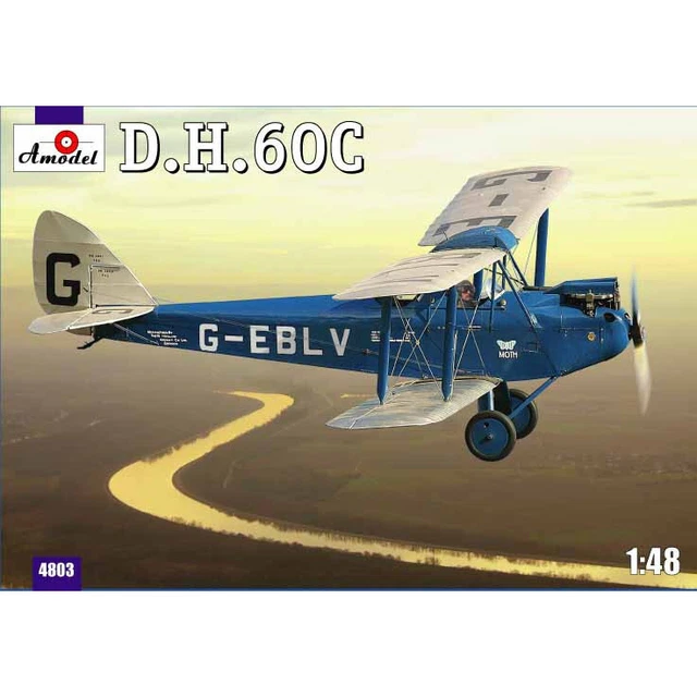 AMODEL 4803 DE Havilland DH.60C Cirrus Moth Scale Plane 1/48 - Plastic ...