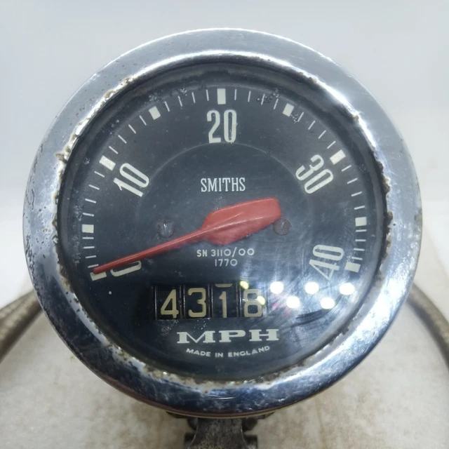 SMITHS SPEED SPEEDOMETER SN 3110 40 MPH Motorcycle Moped Cyclemaster ...