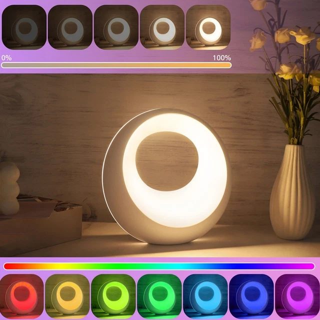 RGB MOOD LIGHT Table Lamp with Convenient Remote and Touch Adjustments ...
