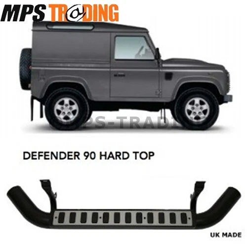 LAND ROVER DEFENDER 90 Hard Top Fire and Ice Style Side Steps Pair D90 ...