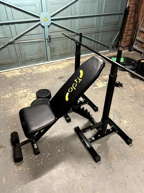 HOME GYM - Opti Bench/Squat Rack/Barbell & Weights 30KG £19.99 ...