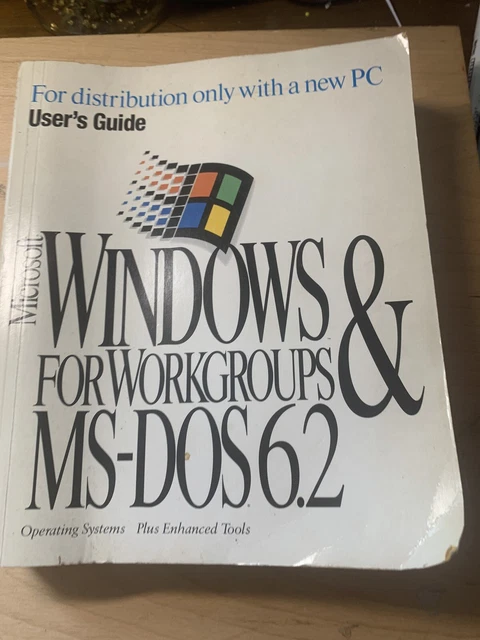 VINTAGE MICROSOFT WINDOWS & ms-dos 6.2 user guide with original ...