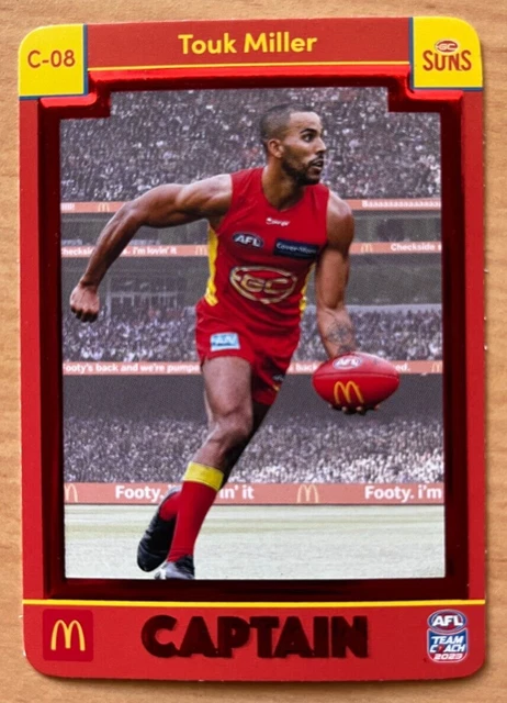 AFL TEAM COACH 2023 Macca's Captain Red Touk Miller C-08 Gold Coast ...
