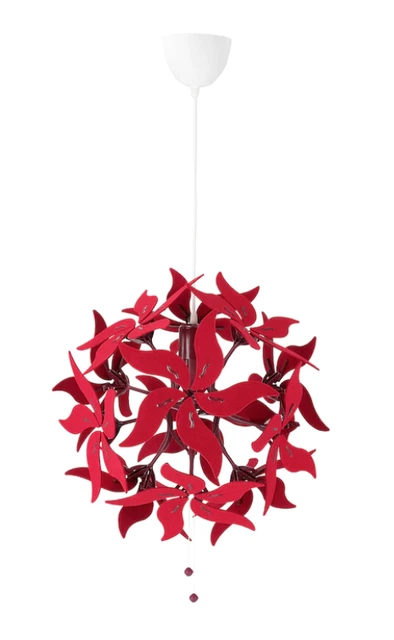 ORIGINAL IKEA RAMSELE Blume Rot Deckenlampe Dimmbar Hängeleuchte NEU ...