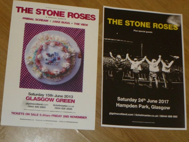 THE STONE ROSES concert posters - Collection of 2 Scottish tour gig ...