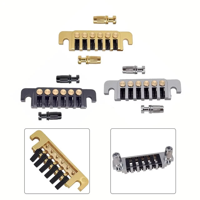 GUITARE TP6 BRIDGE Tailpiece Vintage Années 70 Stop Bar pour guitares ...