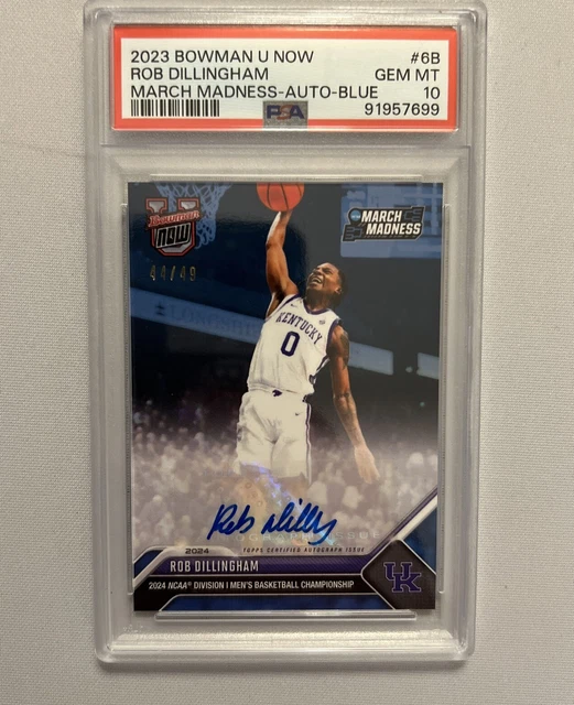 ROB DILLINGHAM NBA Draft Pick AUTO/49 2023-24 BOWMAN U NOW MARCH ...