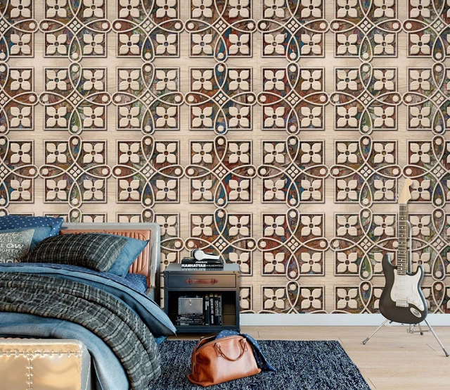 3D SMALL TILE Pattern K2815 Wallpaper Mural Self-adhesive Removable ...