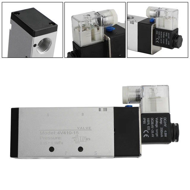 PNEUMATIC ELECTRIC SOLENOID Air Valve 4V310-10 DC 24V 2 Position 5 Way PT 1/2" $50.22 - PicClick AU