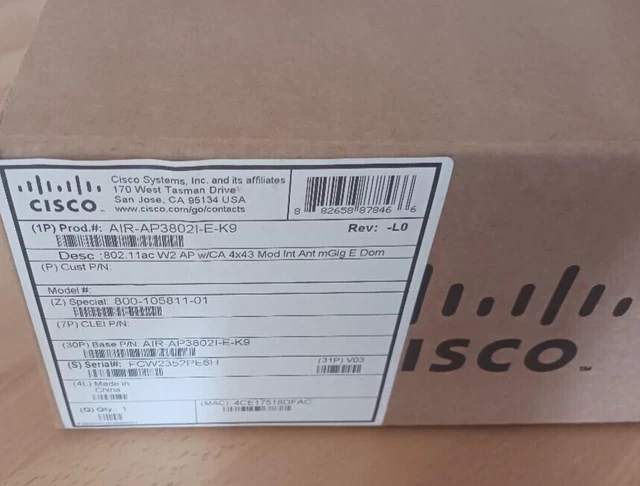 CISCO AIR-AP38021-E-K9 DUAL Band Wireless Access Point New With Box ...