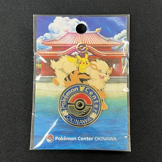 POKEMON CENTER OKINAWA Limited Logo Pins Arcanine Pikachu Japan Rare ...