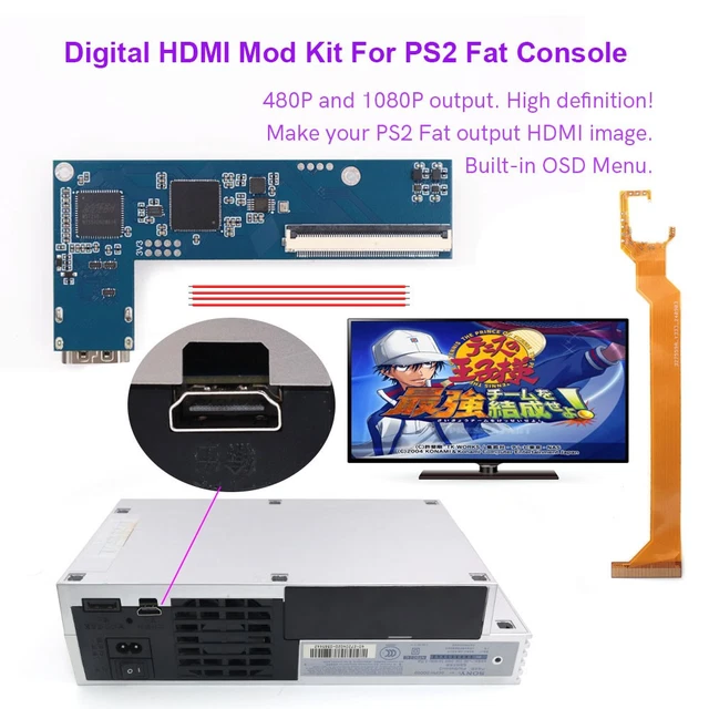 HISPEEDIDO PS2 FAT Digital to Digital HDMI Mod Kit For PlayStation 2 ...