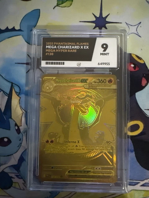 ACE 9 MEGA Charizard X Ex Hyper Rare 130/094 Phantasmal Flames Pokemon ...