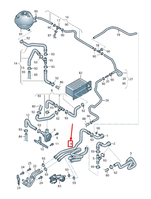 VW GOLF VI 5K MK6 Auxiliary Heater Coolant Hose 1K0122157JP NEW GENUINE ...