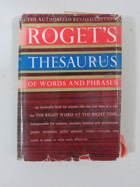 ROGET'S THESAURUS OF Words and Phrases By Peter Mark Roget (1941, HC ...