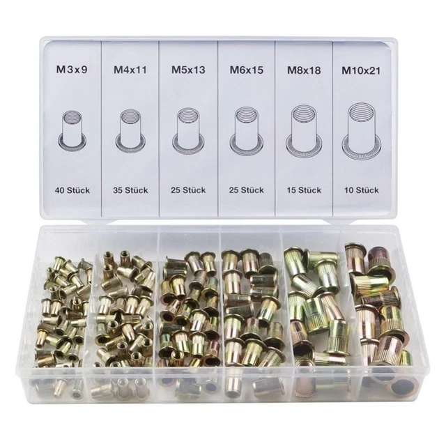 150PCS M3 M4 M5 M6 M8 M10 Rivet Nuts Assortment Kit Nut Inserts ...
