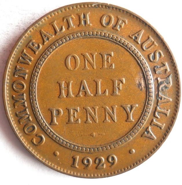1929 AUSTRALIA 1/2 Penny - Excellent Vintage Trash Coin #1 $12.81 ...