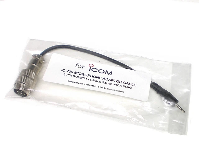 ICOM IC-705, 8-PIN Microphone Conversion Cable For Icom Sm20 & Sm30 ...