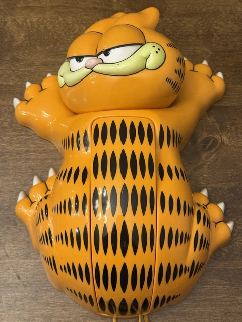 GARFIELD HANGING WALL Phone Tyco 1980s Landline Push Button RARE Vtg ...