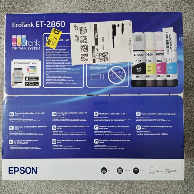 EPSON ECOTANK ET-2860 All-in-One Wireless Inkjet Printer £94.30 ...