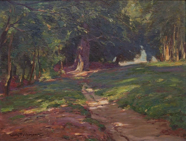 WILHELM FELDMANN (1859-1932), Sonnendurchlichtete Waldlandschaft, um ...
