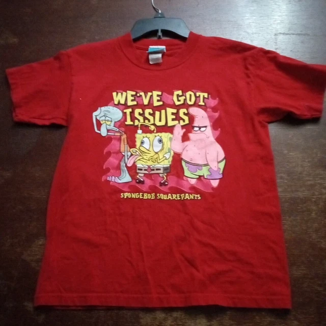 YOUTH LARGE VINTAGE 2001 Nickelodeon SpongeBob SquarePants Red T-shirt ...