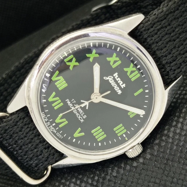 GENUINE VINTAGE HMT JAWAN WINDING INDIAN MENS BLACK WATCH 584b-a307668 ...