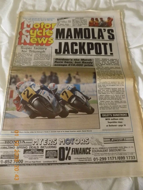 MOTOR CYCLE NEWS/10,4,85/SUZUKI DR600 test/Hants Grand National MX/GB v ...