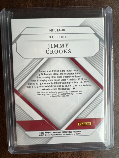 PATCH AUTOGRAPHE AUTOMATIQUE Jimmy Crooks 2023 National Treasures #23/ ...