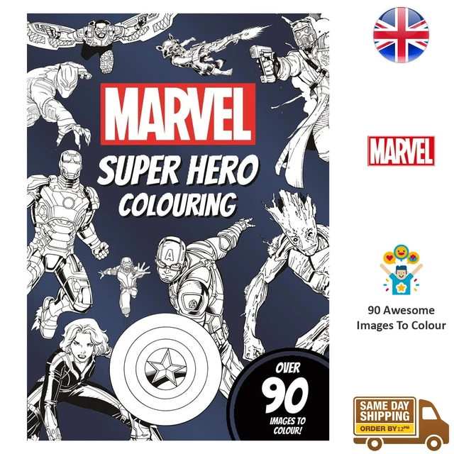 MARVEL SUPER HERO Colouring Book Favourite Characters For Kids Children ...